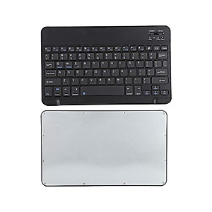 V BESTLIFE Keyboard Spanish English 10.1" Slim Ultra Wide 80-Key Keyboard Bluetooth 3.0 for Android/for iOS/for Win