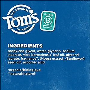 Tom's of Maine Long-Lasting Aluminum-Free Natural Deodorant for Men, Mountain Spring, 2.8 oz. 3-Pack (Packaging May Vary)