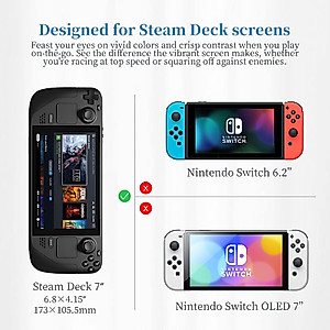 MAEXUS Steam Deck Screen Protector, Tempered Glass Screen Protector Compatible with Steam Deck, Screen Protector Designed for Steam Deck Anti-Fingerprint Bubble-Free (3 Pack)