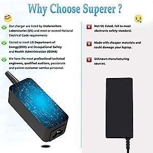 UL Listed AC Charger Fit for Acer Chromebook 11 14 15 N15Q9 A13-045N2A Swift Spin 1 3 5 SF114-32 SF113-31 SF314-42 SF314-51 SF314-52 N17W6 SP314-54N SP314-53N SP513-51 Laptop Adapter Power Supply