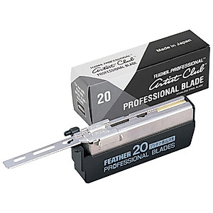 Feather Artist Club Professional Razor Blades - (3 Pack of 20) - Single Straight Edge Razor Blade Refills for Shaving - For Men & Barbers