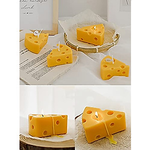 Cheese Shaped Scented Candle,120G Aroma Soy Wax Decorative Candle for Table Photo Prop Birthday Gift,Prefect for Meditation Stress Relief Mood Boosting Bath Yoga