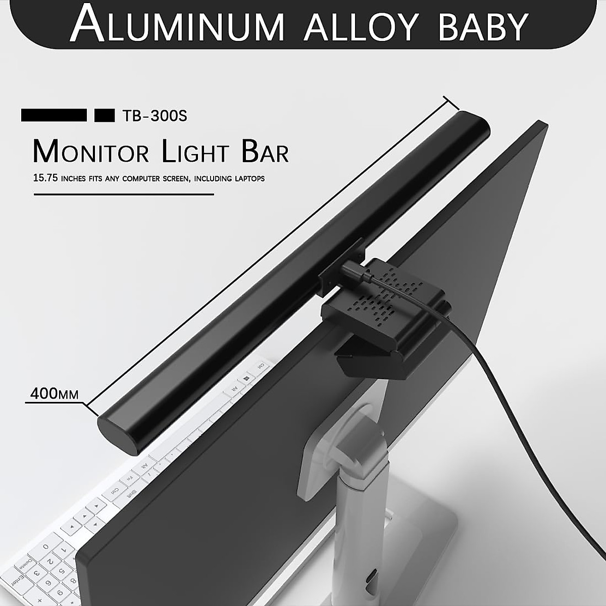 AQINGLING Monitor Light Bar Aluminum, 15.75in 80 LED Monitor Lamp Bar, Eye-Caring 5 Modes Dimmable Desk Lamp Sereen Light Bar, Desktop Lamp, Cpmputer Lamp, Laptop Lamp, Task Lamp, TB-300S