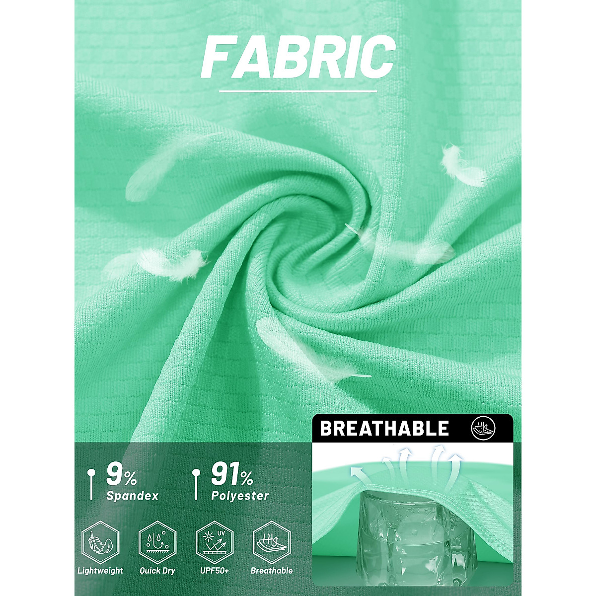 TACVASEN Women's Athletic Jackets UV Protection Shirts Running Jackets for Women UPF 50+ Long Sleeve Activewear Golf Shirt Mint Green