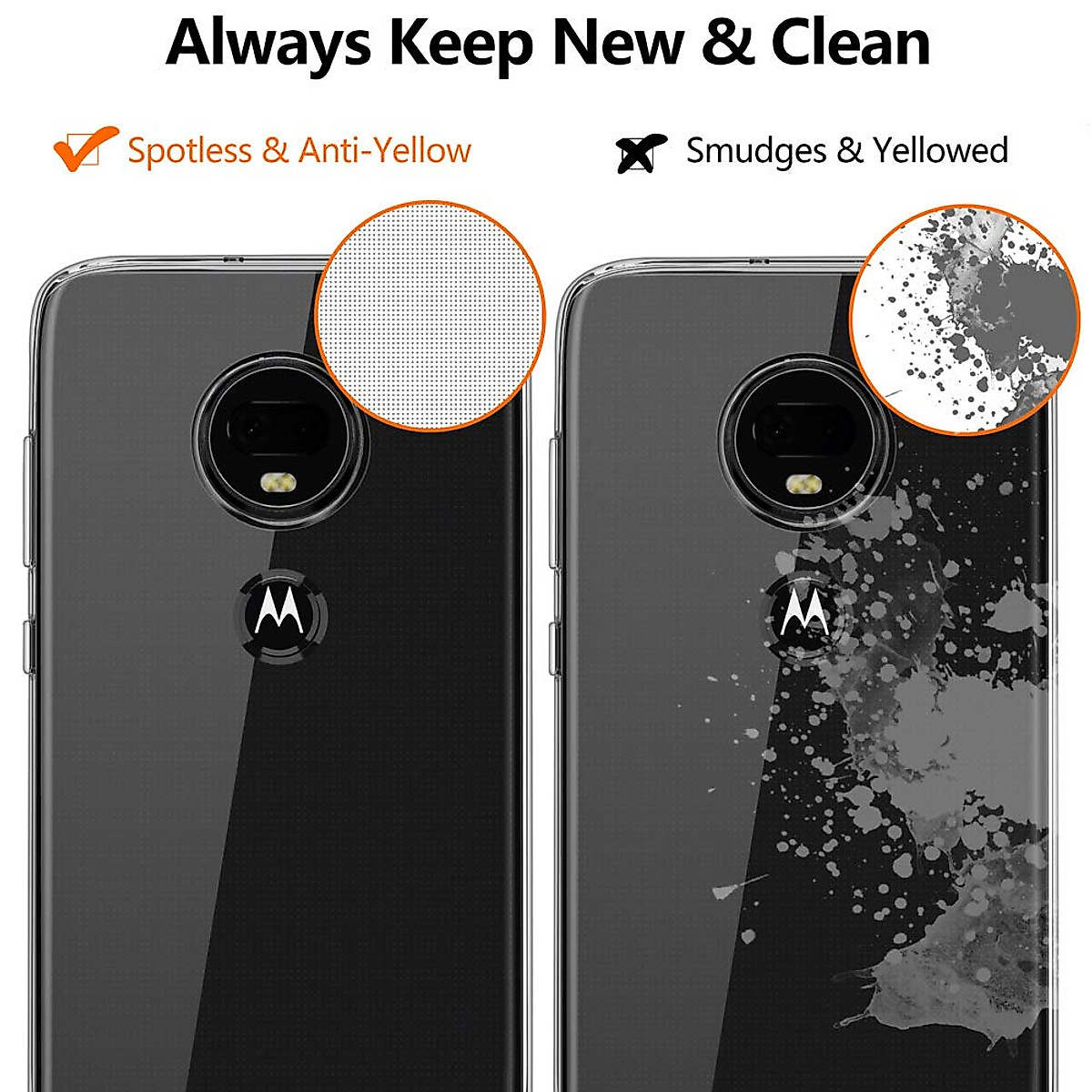 SNOSHO for Moto G7 Slim Case,Thin TPU Silicone Soft Flexible Skin Gel Anti-Scratch Shockproof Protective Cases Cover for Motorola G7, Crystal Clear