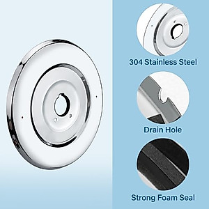 Shower Faucet Cover Plate Escutcheon Replacement for Moen 16090, Shower Handle Cover Plate for One-Handle Tub and Shower Faucets (Chrome)