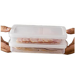 2 Pack-Bacon Keeper, Deli Meat Saver Cheese Cold Cuts Plastic Food Storage Containers with lids for Refrigerators,Lunch Box Christmas Cookie Holder Meal Prep Container