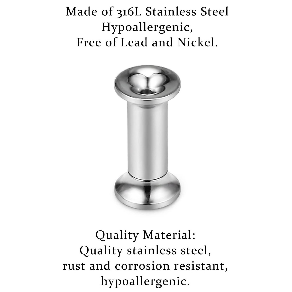 Vsnnsns 8G 316L Surgical Stainless Steel Ear Gauges Tunnel Plug Earrings Expander Stretcher Piercings Jewelry for Women Men 6 Pairs 8 Gauge 3mm