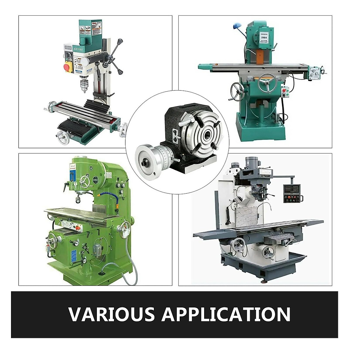 KACOME Rotary Table 4 in (100 mm) Horizontal Vertical Milling Table 4 Slot MT-2 Indexing Set.