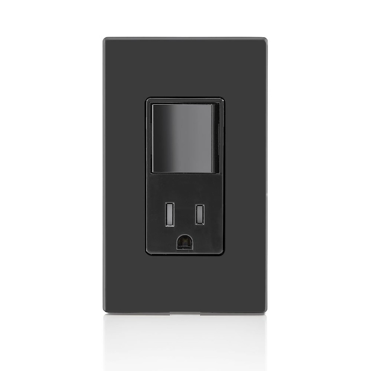 Leviton T5625-E Decora Combination Switch and Tamper-Resistant Receptacle, Black