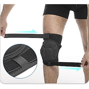 EULANT Knee Pads, Thick Sponge Collisioned Kneepads for Sports & Work, Protective Knee Support Sleeve for Basketball Wrestling Football Volleyball Running Cycling Training Scooter Workout