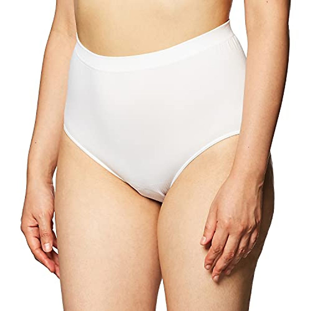 Bali Women's Comfort Revolution Seamless Brief Panty, White, 10/11