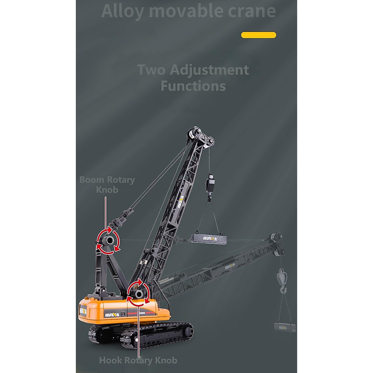 Gemini&Genius Crawler Crane Construction Vehicle Toy Dragline Heavy Duty 1/50 Crane Work Car, Engineering Truck, Site Sandbox Car Toy, Collectible or Decoration for Kids