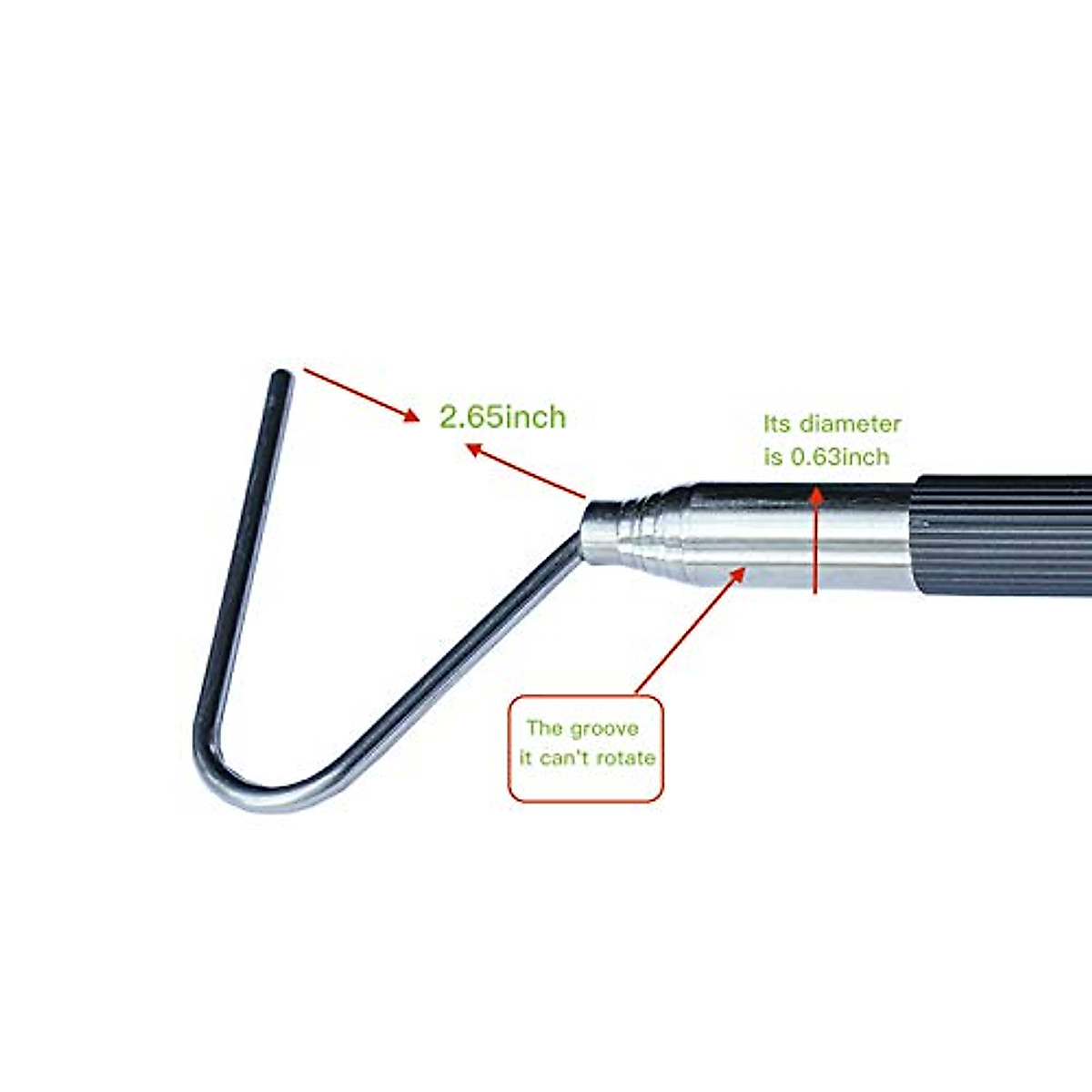 JOCYI 40inch Collapsible Snake Hook Sturdy Non-rotatable Stainless Steel Hook, Tool Hook，Designed with Groove, Can't Rotate, is Easier tooperate and Safer