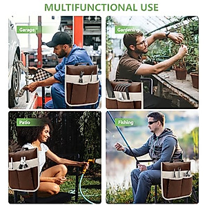 Onadak Anti-Tipping Garden Kneeler and Seat,Foldable Garden Stool Heavy Duty Gardening Bench,Garden Kneelers for Seniors,Great Gardening Gifts for Women and Men, Bench Comes with Tool Pouch,Black