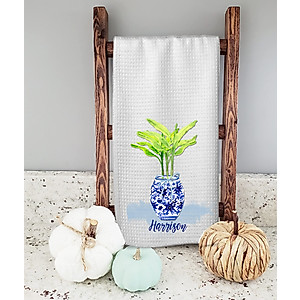 Studio 9Thirty3 Custom Chinoiserie Kitchen Towel Set, Kitchen Towel, Personalized Gift for Family, Hostess Gift, Housewarming Gift