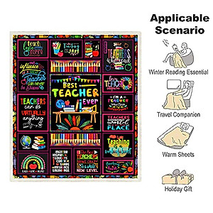 LEITINGYA Teacher Gifts for Women Men, Teacher Appreciation Gifts, Teacher Teachers Day Graduation Retirement Gifts, Best Teacher Christmas Throw Blanket for Couch Bed 50 x 60
