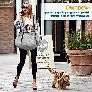 Ownpets Pet Sling Carrier, Fits 15 to 25lbs Extra-Large Dog/Cat Sling Carrier Reversible and Hands-Free Dog Bag with Adjustable Strap and Pocket Shoulder Pad for Outdoor Travel Hiking