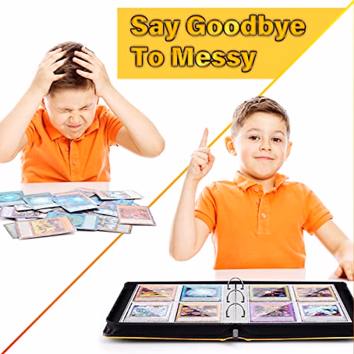 JoyHood Trading Card Binder for YuGiOh Cards, TCG Card Folder Album Books Case with Zipper Fits PM MTG YGO, Holds Up to 400 Cards, Gifts for Boys/Girls (Exodia)