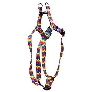 Yellow Dog Design Rainbow Chevron Step-in Dog Harness, Medium-3/4 Wide and fits Chest of 15 to 25"