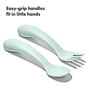 OXO Tot Plastic Fork and Spoon Set - Opal and Dusk