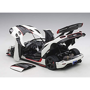 AUTOart Koenigsegg One: 1 Pebble White and Carbon Black with Red Accents 1/18 Model Car 79016