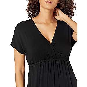 Amazon Essentials Women's Waisted Maxi Dress (Available in Plus Size), Black, 1X