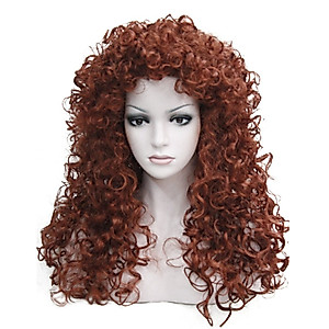 Aimole Synthetic Heat Resistant Hair Long Curly Wigs Cosplay Women Wig(130-Fox Red)