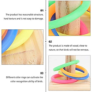 POPETPOP Bird Parrot Toy Bird Ring Toss Game Parrot Training Toys Bird Beak Trim Toys Bird Chewing Toys for Macaws African Grey Cockatoos