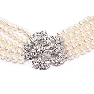 Utopiat Audrey Style Strand Flapper Costume Pearl Necklace Women Inspired By BAT