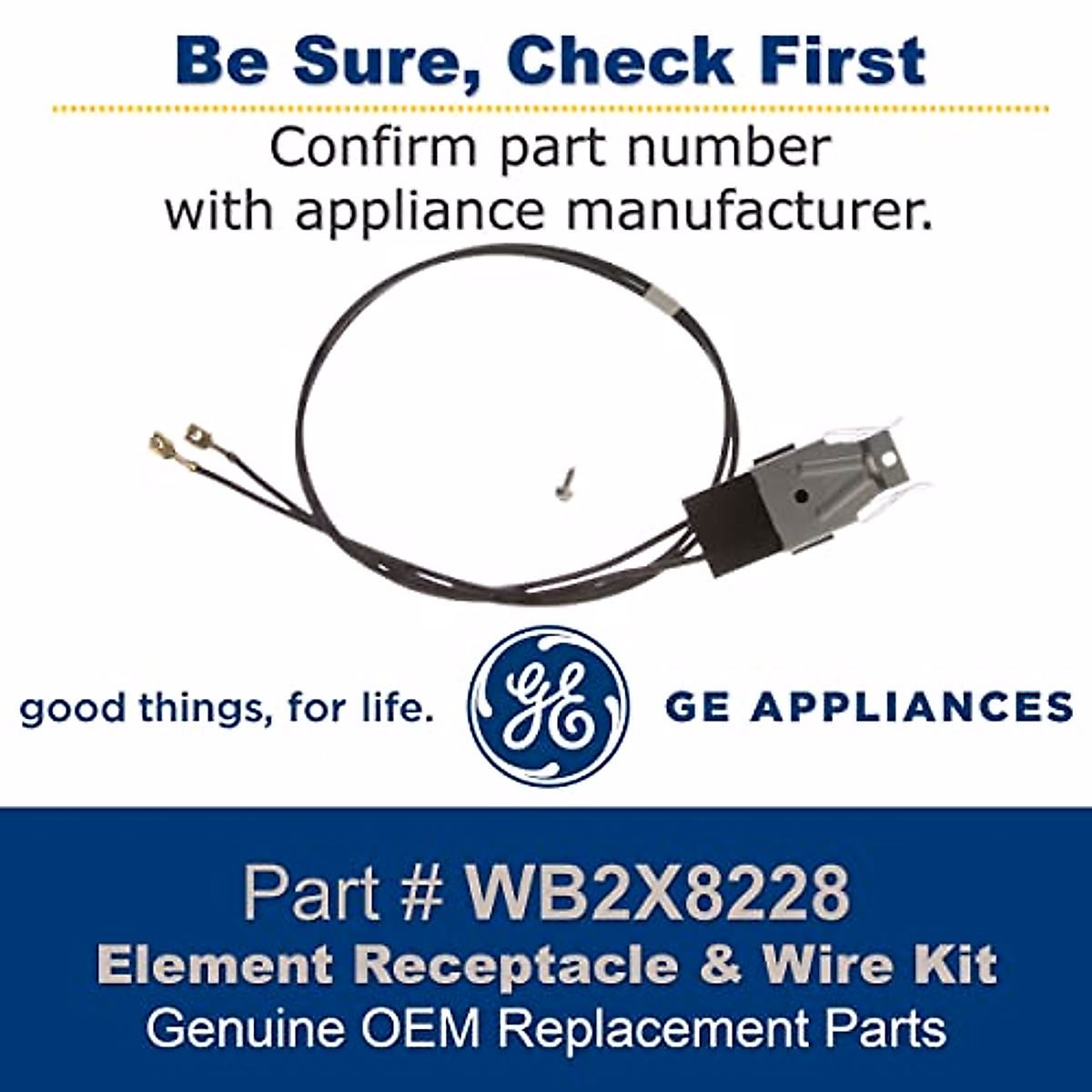 GE WB2X8228 Genuine OEM Element Receptacle and Wire Kit for GE Electric Ranges