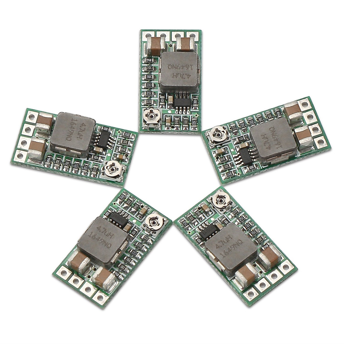 DROK 5v Regulator, 5pcs Mini Voltage Reducer DC 4.5-24V 12V 24V Step Down to 5V Buck Converter Board 3A Volt Step-Down Transformer Power Supply Module