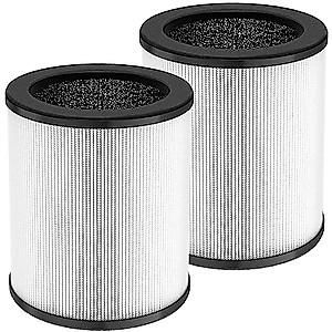 KJ80 Replacement Filter Compatible with Druiap KJ80 Air Purifier, 360° Rotating 3-in-1 Filter of H13 True HEPA Filter, Activated Carbon and Pre-filter, Compared to part# AF3080, 2 Pack(NOT FOR KJ150)