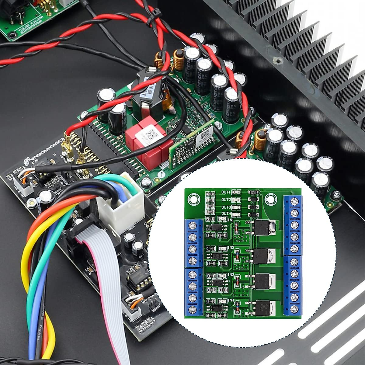 PWM MOS FET Module, 4 Channel PLC Amplifier Circuit Board 3-20V to 3.7-27VDC 10A Driver Module
