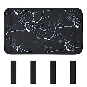 Sewing Machine Foot Pedal Pad Stay in Place Mat, Non Slip Rubber and Hook and Loop Pad to Keep Foot Pedal Steady on Hard Floor Carpet, Piano Pedal,12”x7”, 1/5” Thick (Black+White)