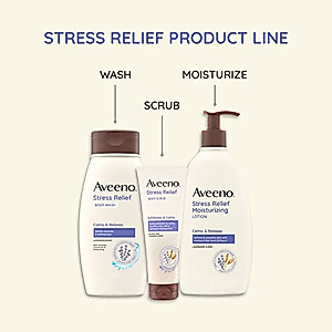 Aveeno Stress Relief Body Wash with Soothing Oat, Gently Cleanses and Moisturizes with Lavender Scent, Chamomile & Ylang-Ylang Essential Oils, Dye-Free & Soap-Free Calming Body Wash, 18 fl. oz