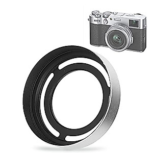 Hood,52Mm Silver Lens Hood,Fuji X10 Lens Hoodlhx10 Beautiful Appearance Hollow Metal Compact Detachable Camera Lens Hood for Fuji X10/X20/X30(Argent) (Sliver)