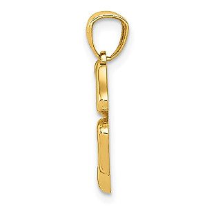 IceCarats 14K Yellow Gold 4 Leaf Lucky Clover Shamrock Flower Necklace Heart Claddagh Celtic Charm Pendant Irish Jewelry Only