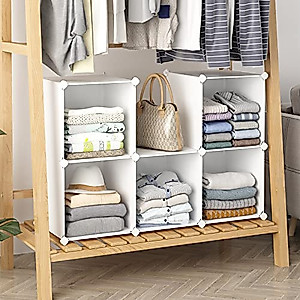 MAGINELS Cube Storage Organizer 5-Cube (11.8"x11.8") Narrow Cabinet Closet Storage Shelves Plastic Storage Shelving for Bedroom, Living Room, Office, White with Doors