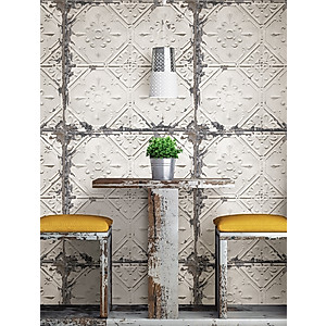 NuWallpaper Vintage Tin Tile Peel & Stick Wallpaper