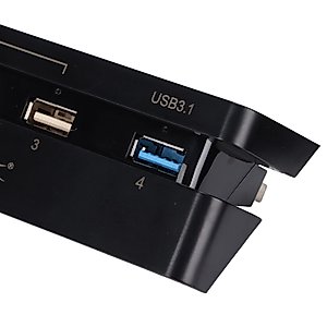 Kafuty-1 Cooling Fan and USB Hub Combination Kit for PS4 Slim Console System,4-Port USB 3.0 Adapter Splitter,Automatic Temperature Sensor Controlled Cooler,for Playstation 4 Slim