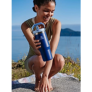 Stanley IceFlow Stainless Steel Tumbler with Straw - Vacuum Insulated Water Bottle for Home, Office or Car - Reusable Cup with Straw Leakproof Flip - Cold for 12 Hours or Iced for 2 Days (Lapis)
