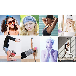 K-Elewon 3 Pack Women Wide Elastic Head Wrap Headband Sports yoga Hair Band (3 Pack(A12))