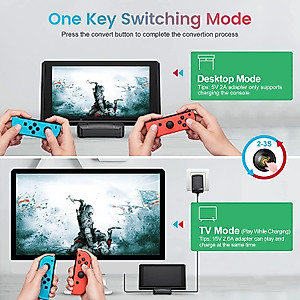 Switch Dock for Nintendo Switch/Switch OLED (Nintendo Switch Docking Station for TV & Charging Dock) Portable Nintendo Switch Dock TV Adapter Stand (4K HDMI 3.0) – Super Small (Black/No Cables)