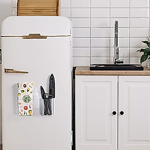 Magnetic Organizer, Yeeco Clear 3.3”×10”×6.1” 4 Compartments Plastic Magnetic and Adhesive Organizer Box Basket Magnetic Storage Organizer Tray for Refrigerator, Fridge,office,classroom