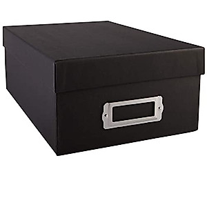 Simply Tidy Photo Storage Box Store and Protect Pictures, Documents, and Prints - Black, Bulk 12 Pack