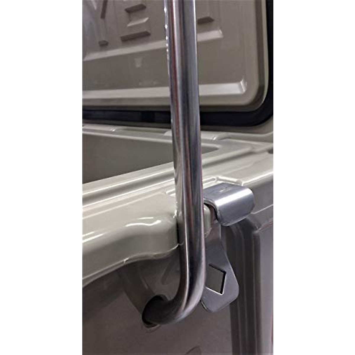 Cooler Lock Bracket Fits Yeti Roadie 20 and RTIC 20, Stainless Steel, Silver, Cooler Mount