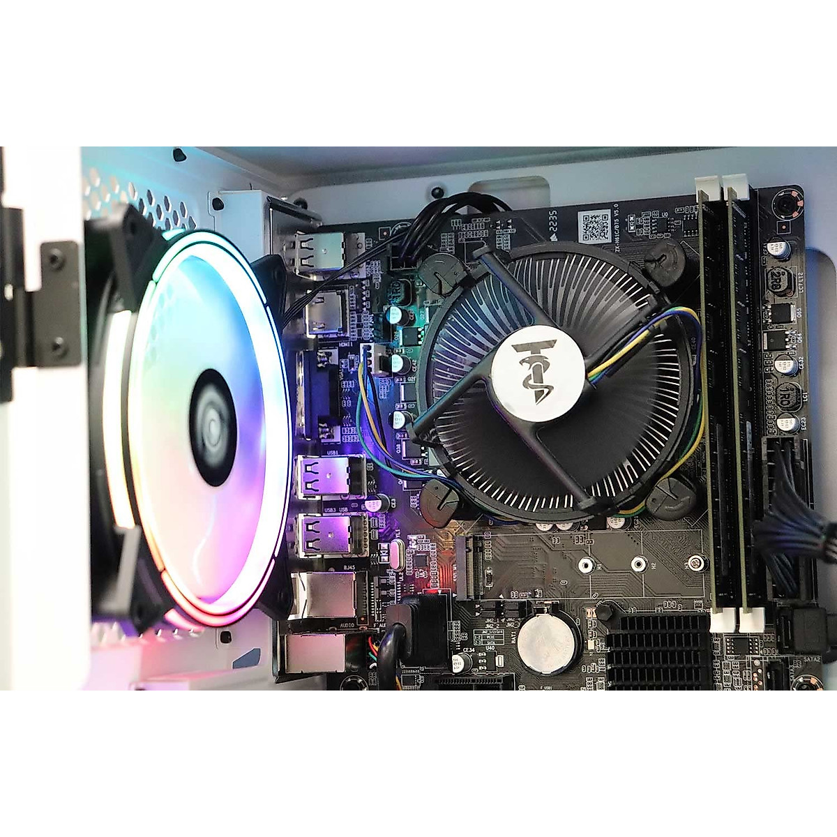 ViprTech Prime Gaming PC Computer Desktop - Intel Core i5 3rd Gen, GeForce GTX 750 4GB, 16GB RAM, 1TB HDD, WiFi, RGB Lighting, Windows 10 Pro, Streaming, Editing, White