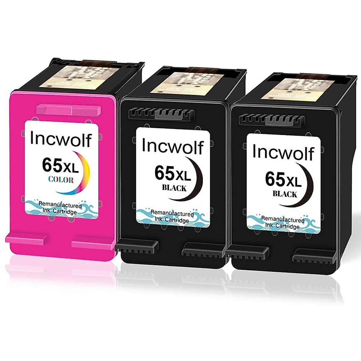 INCWOLF Remanufactured Ink Cartridge Replacement for hp 65XL Ink for Envy 5055 5052 5070 DeskJet 3755 2655 3720 3722 3723 3730 3732 3752 3758 2652 2624 Printer (2b1c)