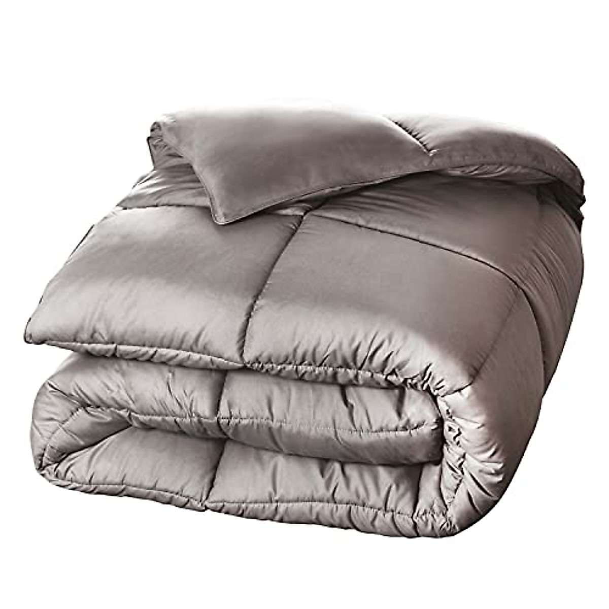 SUPERIOR Down Alternative All Season Comforter, Medium Fill Weight, Perfect for Winter and Summer, Bedding for Bed, Breathable and Comfortable Bedding Duvet Inserts & Bed Sets, King Size, Silver